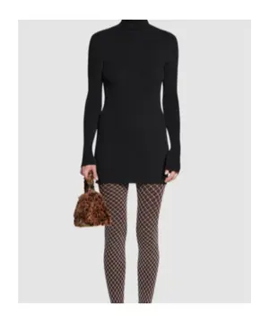 Balenciaga Ribbed Turtleneck Sweater With Logo Patch