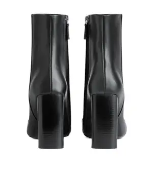 Balenciaga Square Toe Buckle Detail Ankle Boots