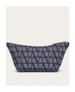 Valentino Garavani All-over Logo Motif Denim Shoulder Bag
