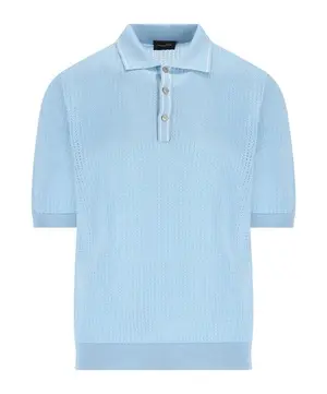 Tagliatore Short-sleeved Polo Shirt - Blue