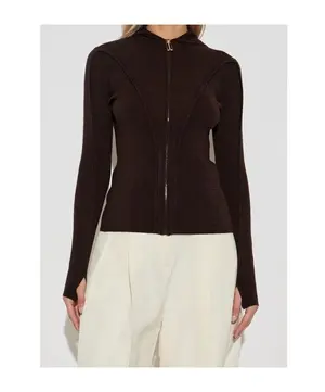 Victoria Beckham Zip-up Knitted Hoodie