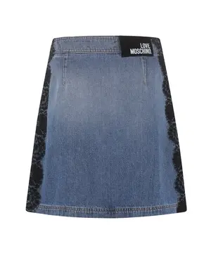 Moschino Zipper Detail Denim Skirt