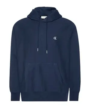 Calvin Klein Logo-detail Cotton Hoodie - Blue