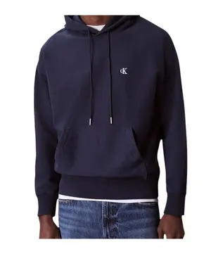 Calvin Klein Logo-detail Cotton Hoodie - Blue