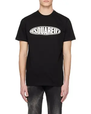Dsquared2 Logo Printed Crewneck T-shirt - Black