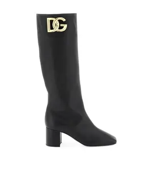 Dolce & Gabbana Logo Plaque Square-toe Boots