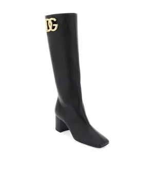 Dolce & Gabbana Logo Plaque Square-toe Boots