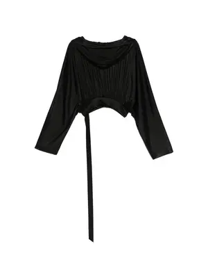 Rick Owens Long-sleeve Hoodie With Pleated Details