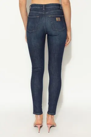 Dolce & Gabbana Logo Plaque Tapered Leg Jeans