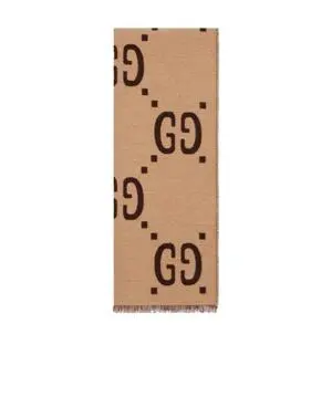 Gucci Gg Jacquard Scarf - Brown