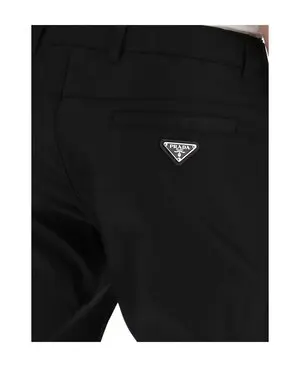 Prada Logo Plaque Tailored Trousers