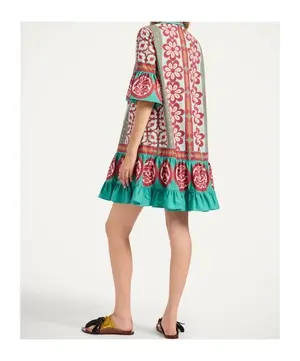 La DoubleJ Choux Ruffled Mini Dress - Green