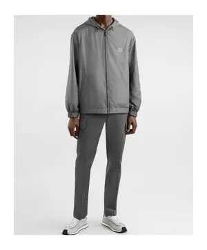 Dolce & Gabbana Zip-up Hooded Sports Jacket With Logo Plaque