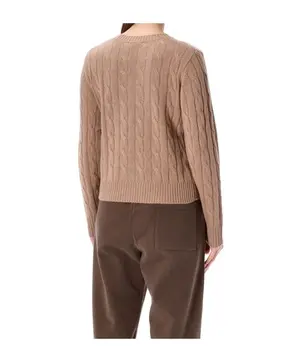 SPORTY  RICH Sporty & Rich Cable-knit Cropped Sweater