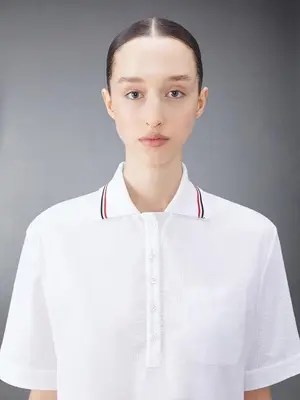 Thom Browne Rwb Stripe Polo Shirt