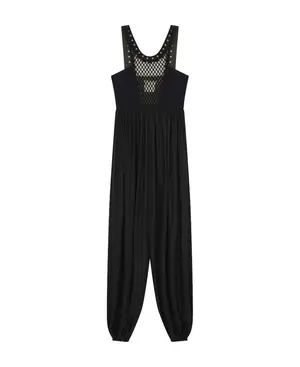 Stella McCartney Sleeveless Mesh Panel Jumpsuit With Harem Pants - Black