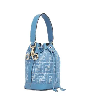 Fendi Mon Tresor Ff Jacquard Mini Bucket Bag - Blue