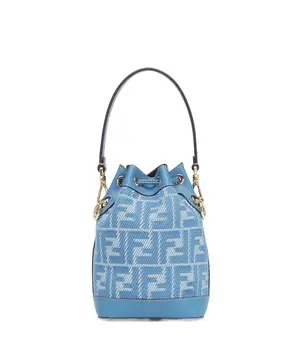 Fendi Mon Tresor Ff Jacquard Mini Bucket Bag - Blue