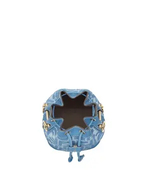 Fendi Mon Tresor Ff Jacquard Mini Bucket Bag - Blue