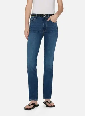 FRAME Whiskering Effect High Waist Full Length Jeans