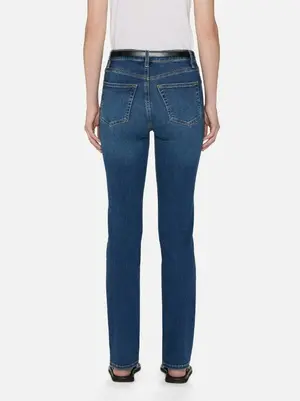 FRAME Whiskering Effect High Waist Full Length Jeans