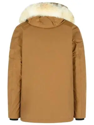 Woolrich Hooded Parka With Removable Fur Trim - Brown