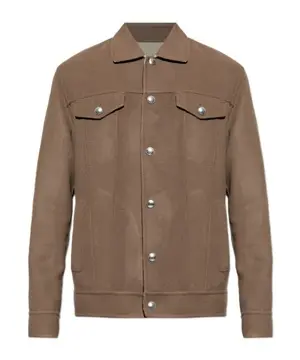 Eleventy Snap-button Wool Jacket - Brown