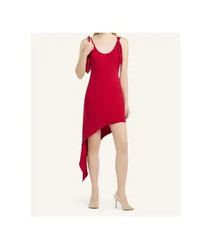 COURREGES Asymmetrical Knot Sleeveless Mini Dress - Ruby Colour