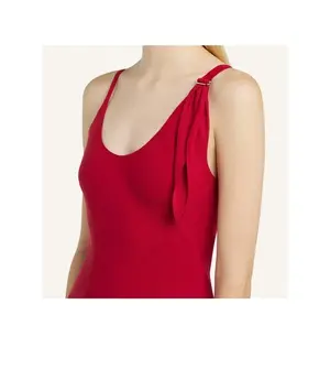 COURREGES Asymmetrical Knot Sleeveless Mini Dress - Ruby Colour