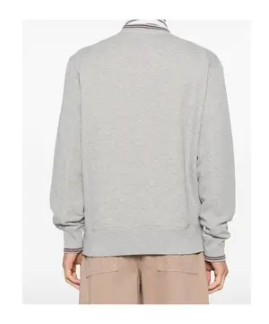 AUTRY Contrast Logo Crew Neck Sweater - Gray