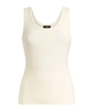 Etro Hood And Punched Detailed Knit Vest Top