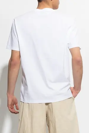 Versace Seashell Baroque Logo Embroidered Crewneck T-shirt - White