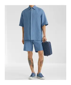 Fendi Ff Jacquard Bermuda Shorts - Light Blue