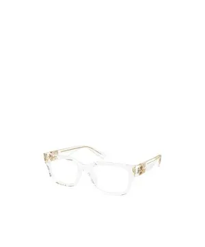 Miu Miu Square Frame Eyeglasses With Logo Detail - Transparent