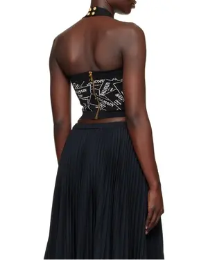 Balmain Logo Detailed Cropped Top