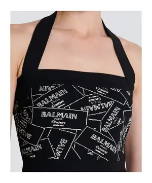 Balmain Logo Detailed Cropped Top