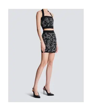 Balmain Logo Detailed Cropped Top