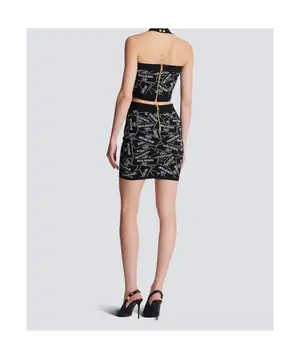 Balmain Logo Detailed Cropped Top