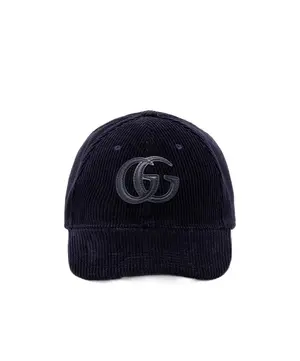 Gucci Embroidered Velvet Baseball Cap - Black