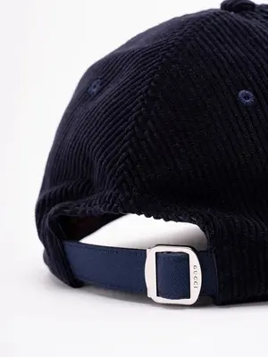 Gucci Embroidered Velvet Baseball Cap