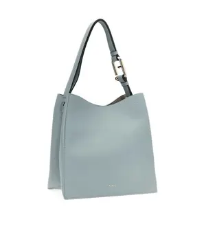 Furla Nuvola Logo Printed Small Shoulder Bag - Light Blue