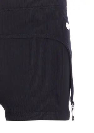 JEAN PAUL GAULTIER Ribbed Garter Shorts With Logo Detail