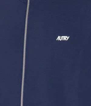 AUTRY Stripe-detail Zip-up Sweatshirt - Navy