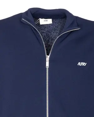 AUTRY Stripe-detail Zip-up Sweatshirt - Navy