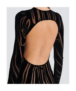 Balmain Long Zebra-print Velvet Dress