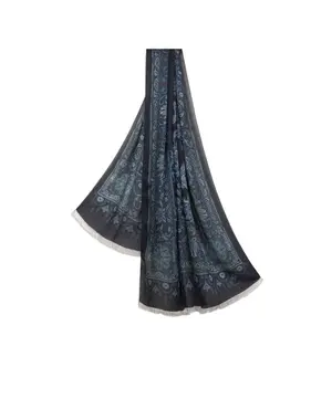 Etro Cotton-blend Jacquard Scarf - Blue