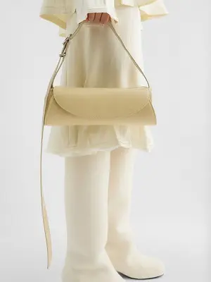 JIL SANDER Small Cannolo Shoulder Bag - Almond