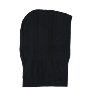 Max Mara Ribbed Knit Balaclava - Black