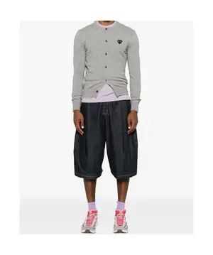 Play Comme Des Garcon Logo Patch Crewneck Cardigan