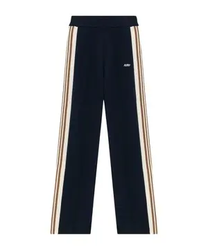 AUTRY Striped Wide-leg Pants - Navy
